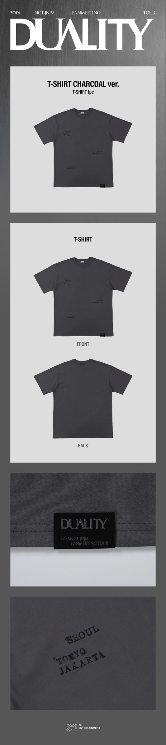 T-SHIRT [CHARCOAL ver.] - 2026 NCT JNJM FANMEETING TOUR DUALITY ...